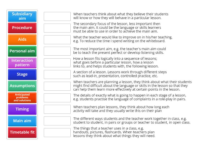 TKT Module 2: Identifying the different components of a lesson plan ...