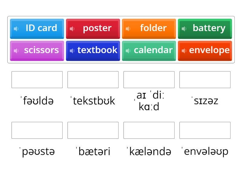 RM A2 2B voc. bank pronunciation - Match up