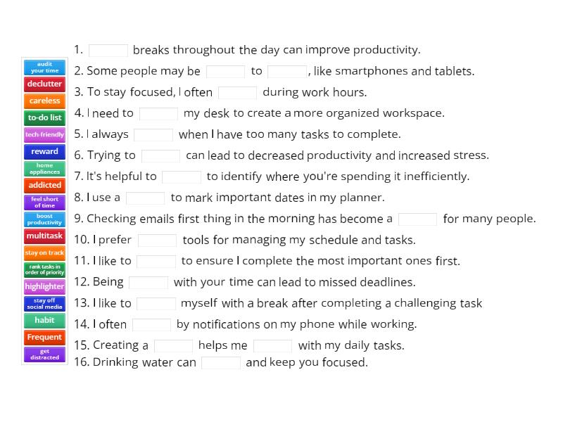 Complete the sentences - Missing word