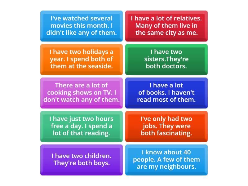 Relative clauses with quantifiers - Flip tiles