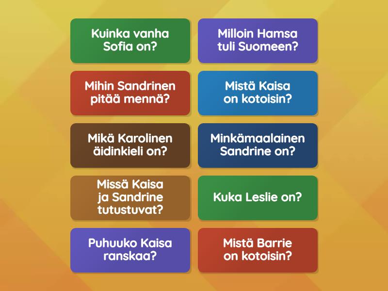 No niin! 1: kappale 2, kertauskysymykset - Flip tiles