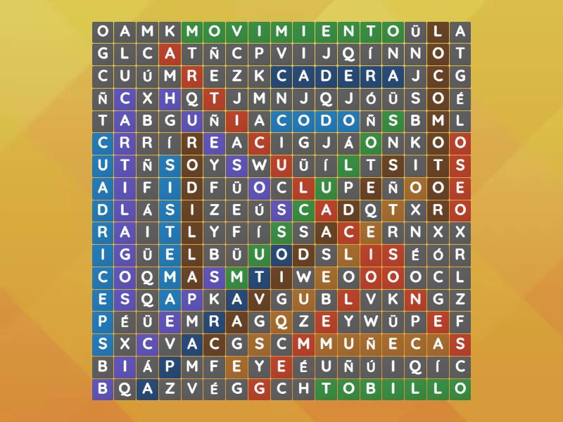 sistema locomotor - Wordsearch