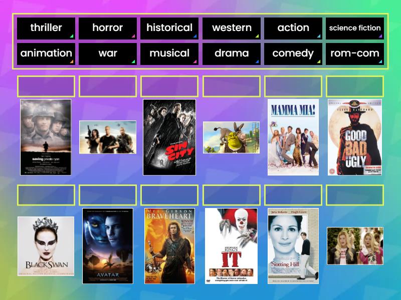 EF4 Intermediate 6A (vocabulary) - Types of films - Match up