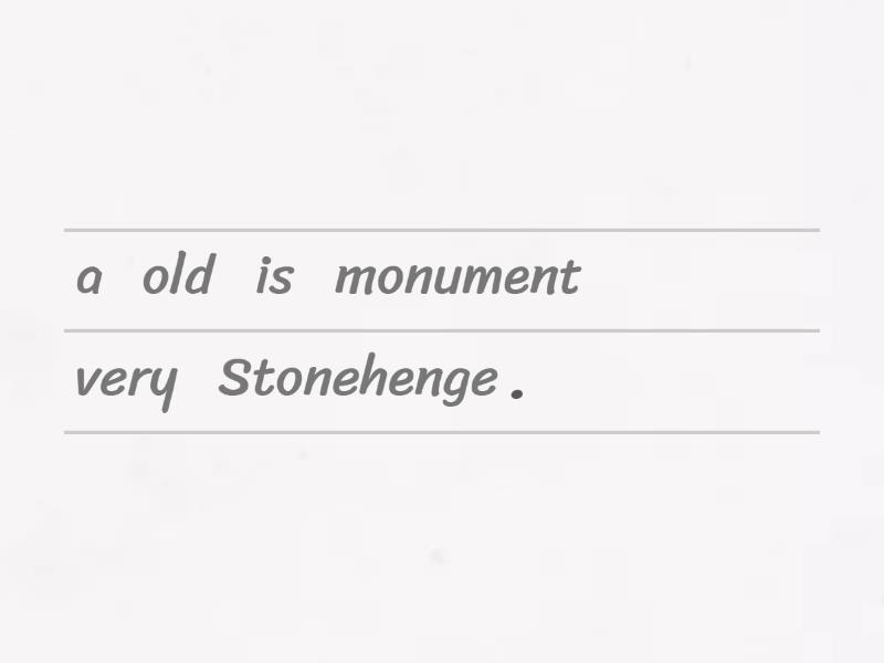 "The Secret of The Stones" the sentences! - Unjumble