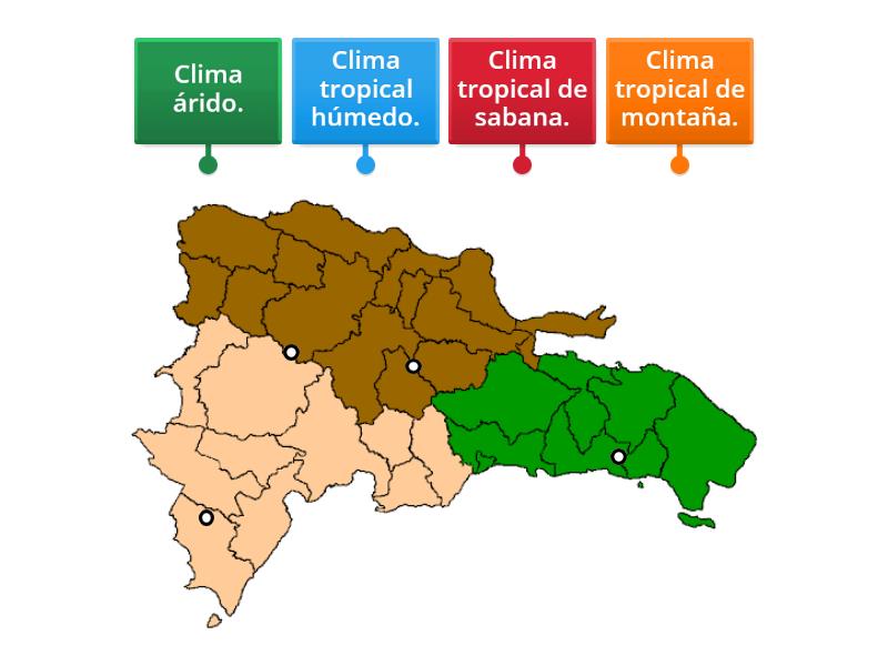 Climas de la República Dominicana - Diagrama con etiquetas