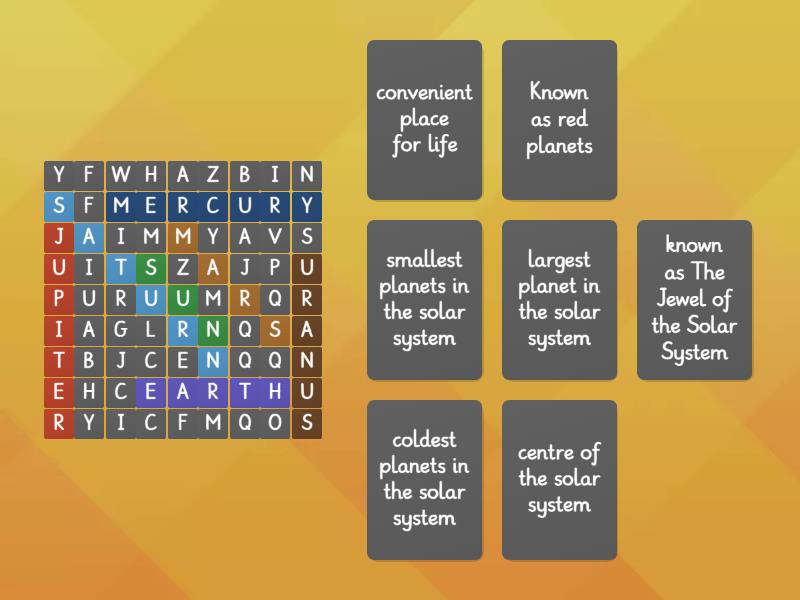 Solar System - Wordsearch