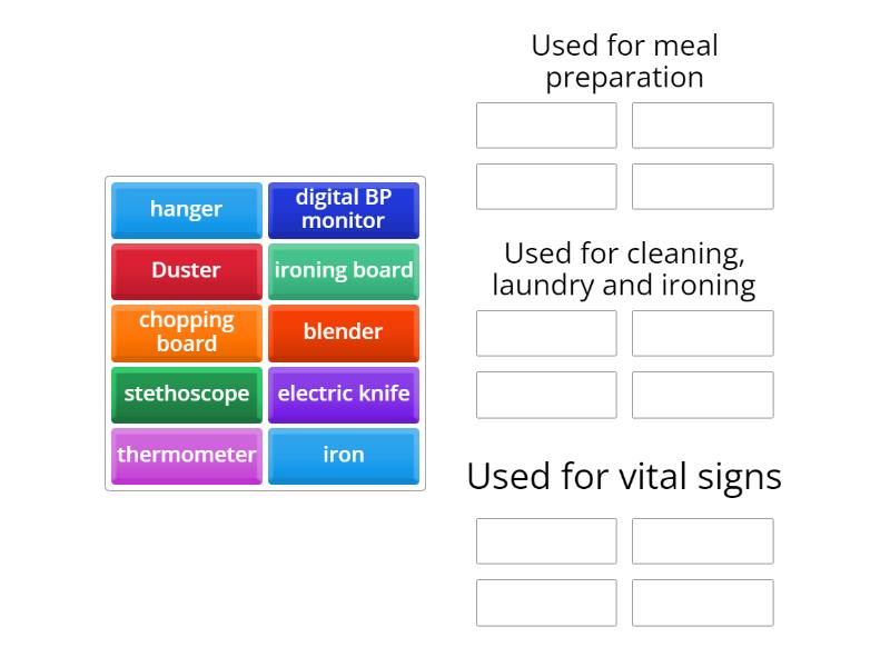 review: Caregiving tools, equipment and paraphernalia - Group sort