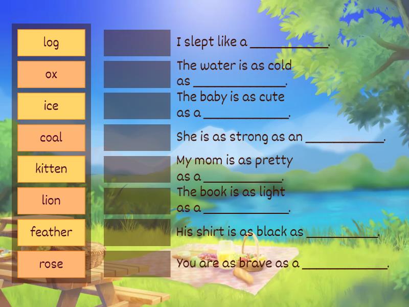 Simile practice - Match up