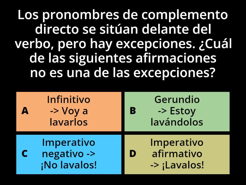 Pronombres de Complemento Directo e Indirecto - Quiz