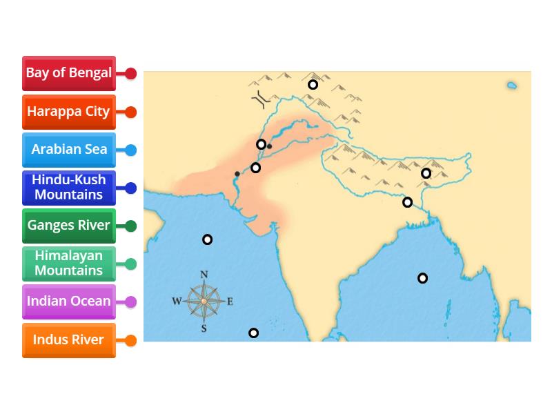 Indian Map (Aryans / Maurya and Gupta Dynasty) - Labelled diagram