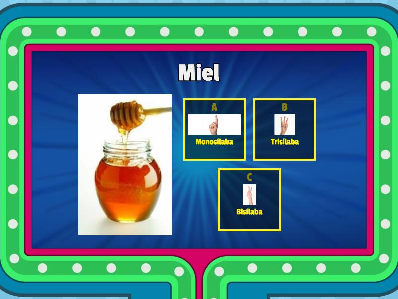 PALABRAS MONOSÍLABAS, BISÍLABAS, TRISÍLABAS - Gameshow quiz