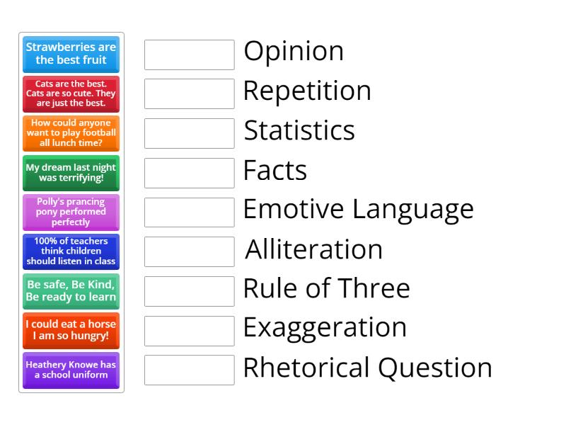 Persuasive Techniques Quiz - Match up