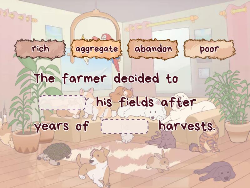 1. Food crops - 1 - Complete the sentence