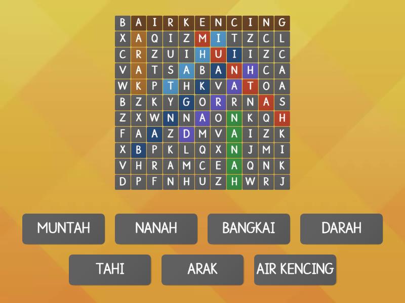 NAJIS MUTAWASSITAH - Wordsearch