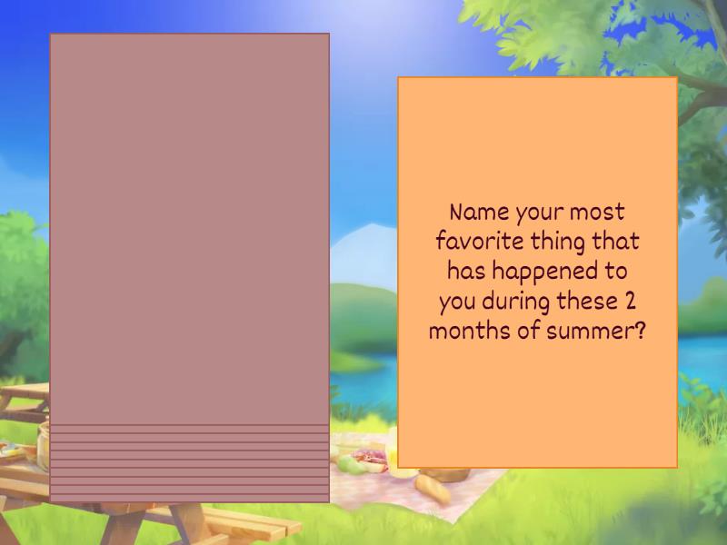 Summer questionnaire - Cartas al azar