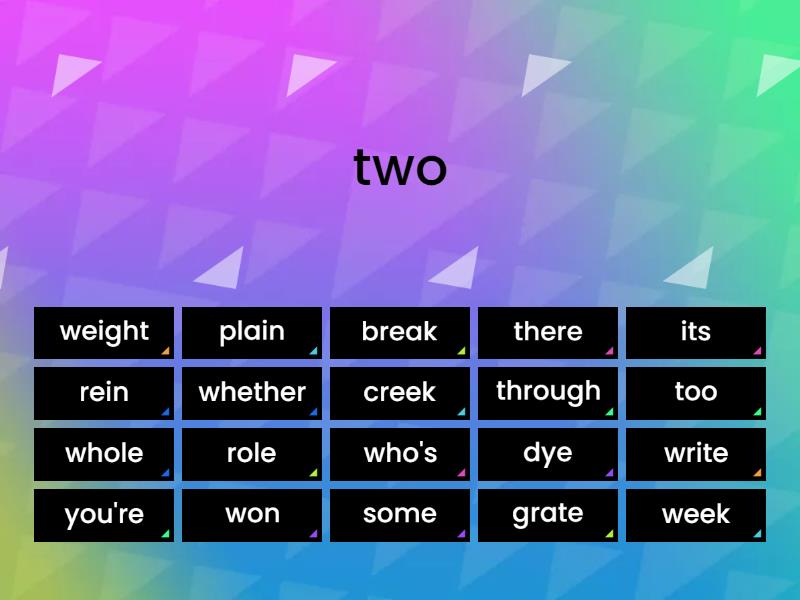 Homophones and CCW - Find the match