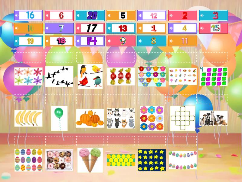 Compter de 1 a 20 - Match up