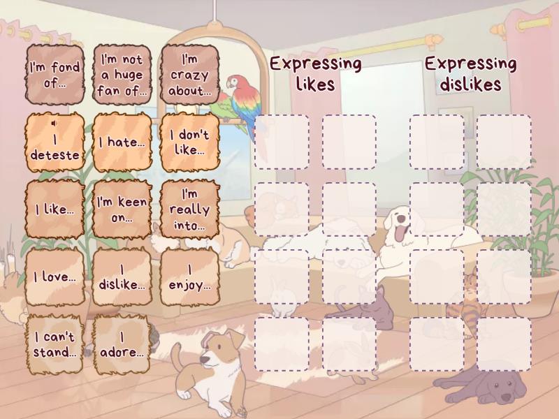 Expressing likes and dislikes - Group sort