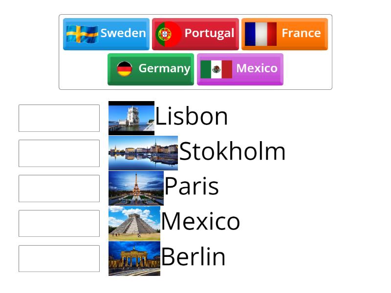 capitals of countries - Match up capitals of countries - Match up