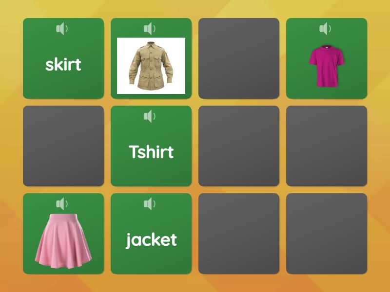 Kids box 1 unit 8 Clothes - Matching pairs