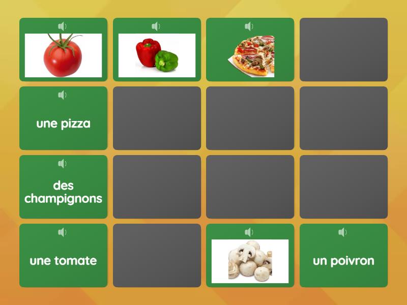 Je suis une pizza (audio) - Matching pairs