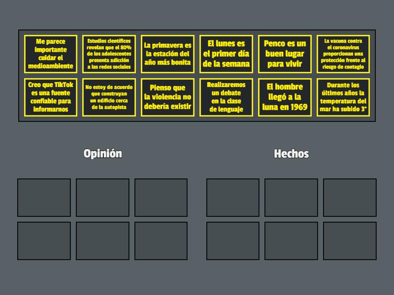 Hechos y opiniones - Group sort