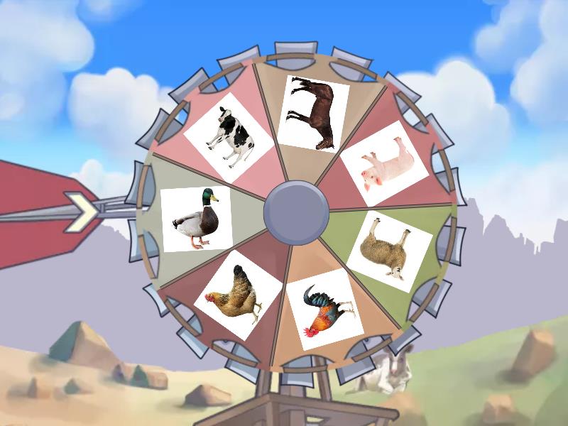 Spinning weel - farm animals - part 1 - MEIE - Spin the wheel