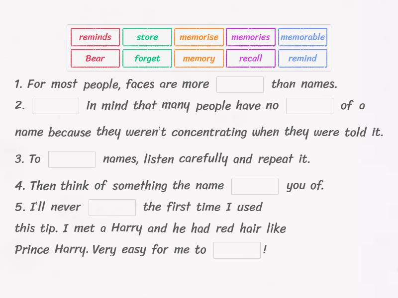 Roadmap B2 - Unit 3A - MEMORY - Palabra perdida