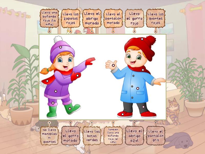¿Qué ropa llevan? ¿Qué ropa se ponen? - Labelled diagram