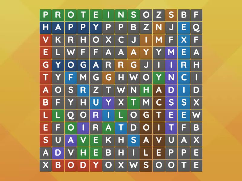 Healthy Body and Mind - Wordsearch