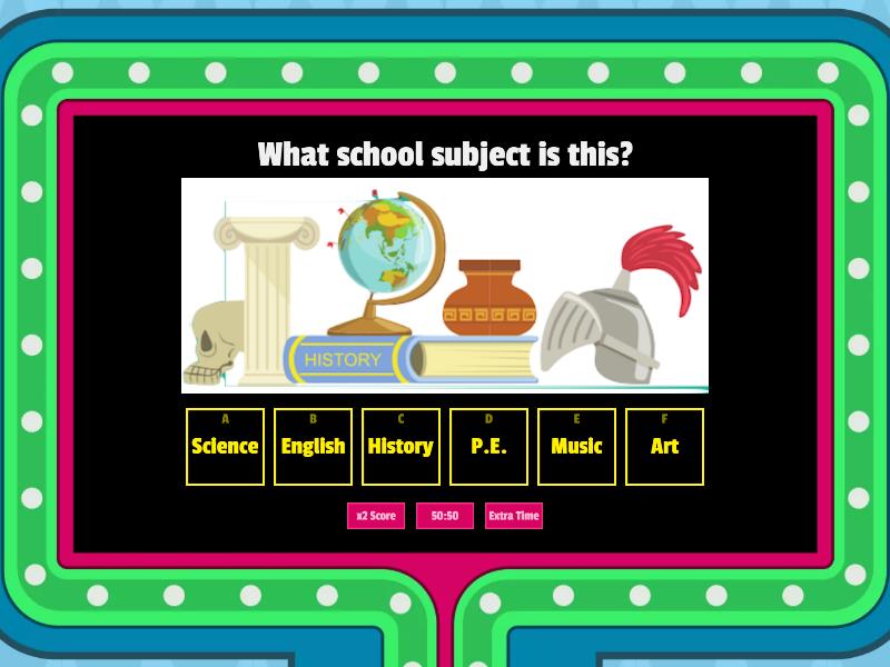 School Subjects - Gameshow quiz