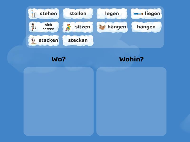 Positionsverben und Richtungsverben / Wo? / Wohin? - Categorize