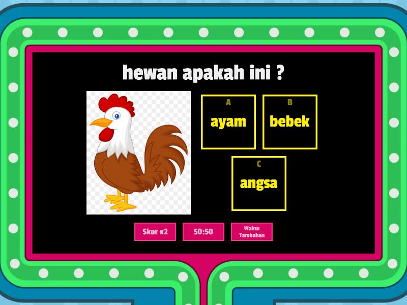 Mengenal Nama Hewan (Bahasa Indonesia) - Gameshow quiz