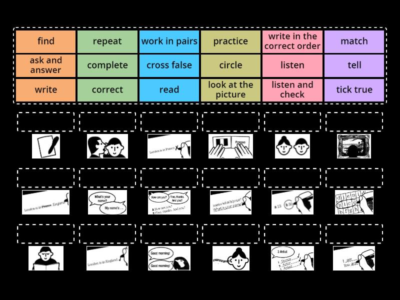 elementary - classroom language - Match up