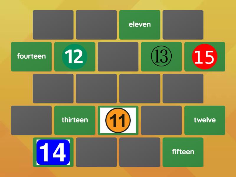 NUMBERS 3 (11-19-teen) - Matching pairs