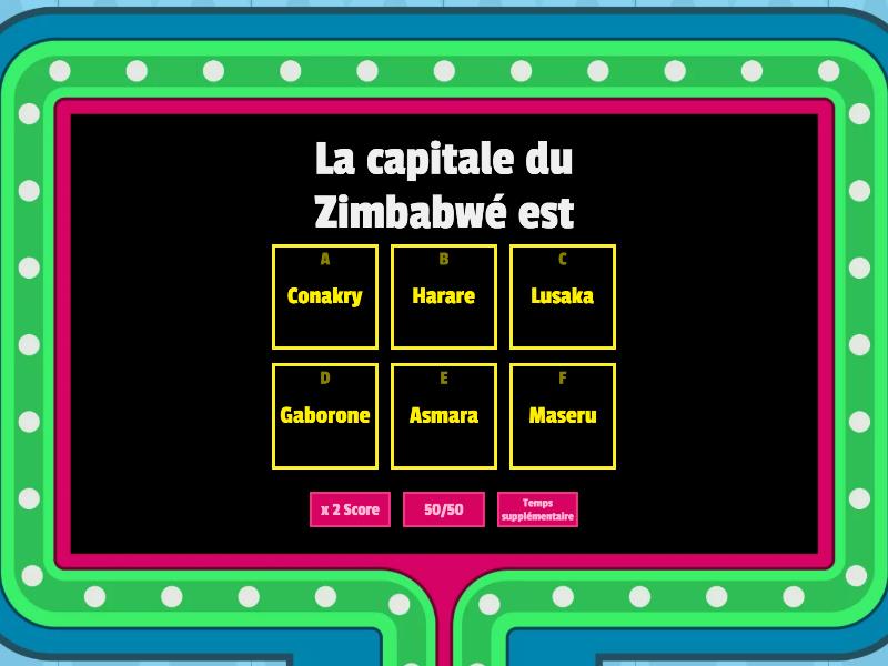Les pays et leurs capitales - Gameshow quiz