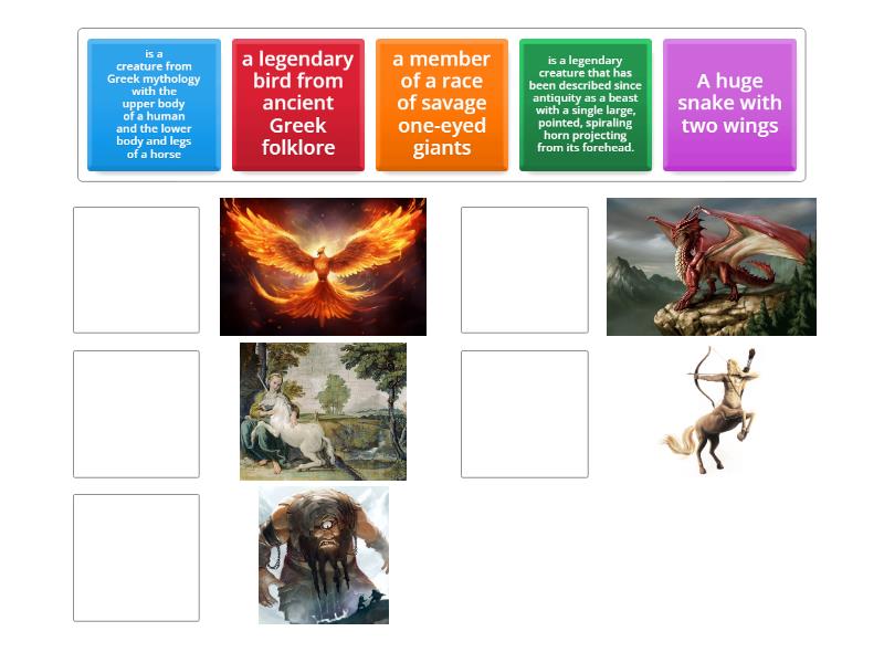 Mythical creatures - Match up