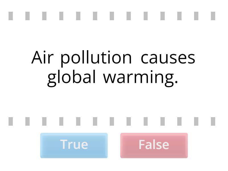 Air Pollution: - True or false
