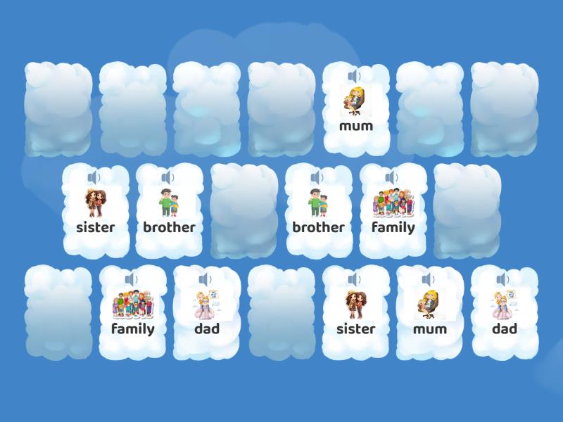 family memory game - Matching pairs