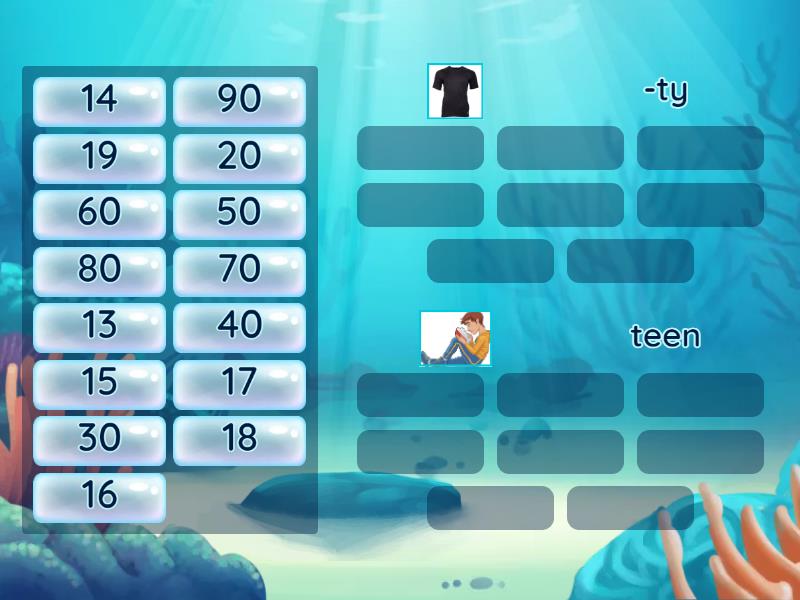 -ty or -teen? - Group sort