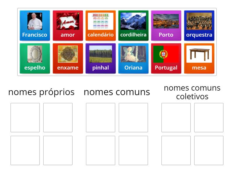 Subclasses dos Nomes - Classificação em grupos