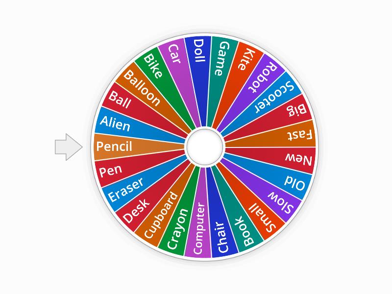 Spelling Bee - First Grade Word List 1 - Spin the wheel