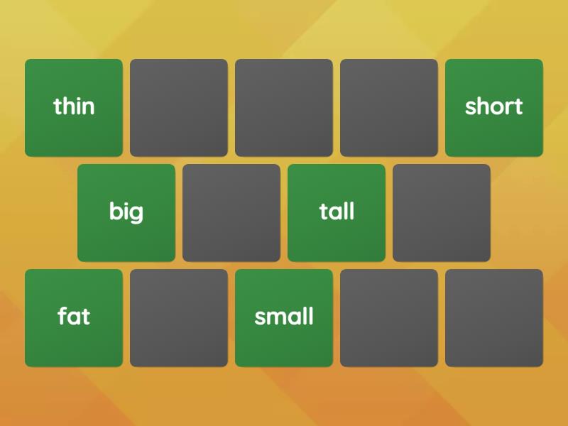 Anna Adjective - opposites - word town - Matching pairs