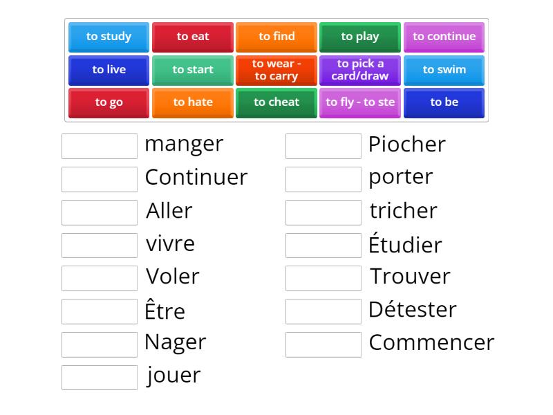 Verbes (3 - part 1) - Match up