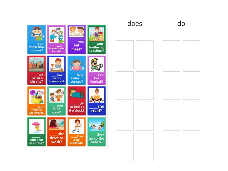 DO\DOES questions - Group sort