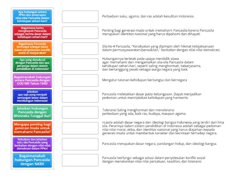 Game Hubungan Pancasila STS - Match up