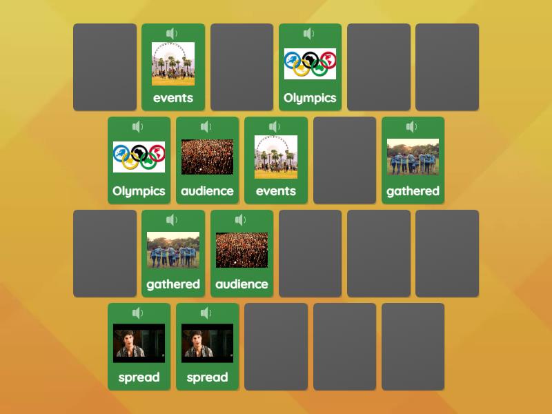 The Frog Olympics vocabulary - Matching pairs