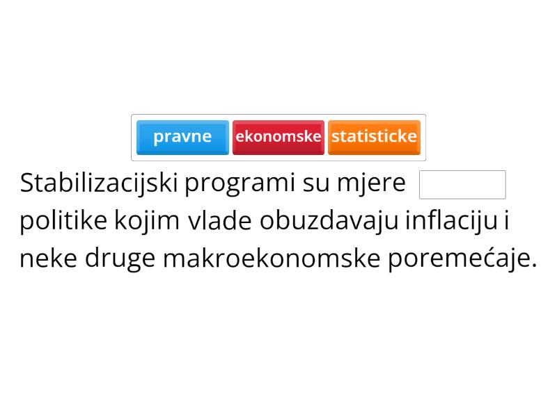Kviz- ZEMLJE U RAZVOJU I UZROCI ZAOSTAJANJA U RAZVOJU - Missing word