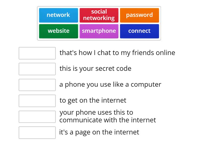 internet words - Match up