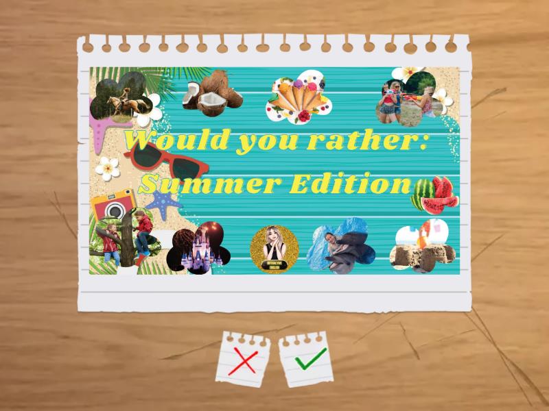 Would you rather / summer edition - Tarjetas flash